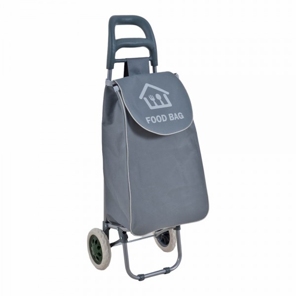 ΚΑΡΟΤΣΙ ΛΑΪΚΗΣ ΜΕΤΑΛΛΙΚΟ ΜΕ ΓΚΡΙ ΣΑΚΟ FOOD BAG 35x27x94εκ. ANKOR