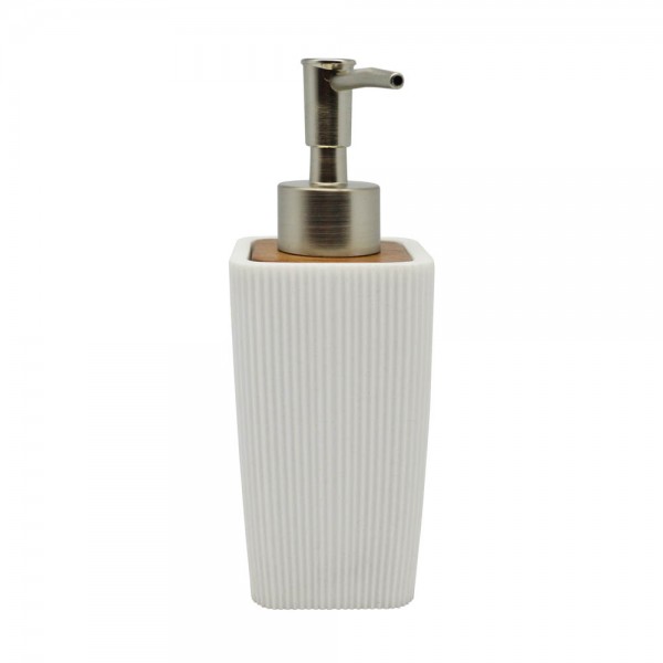 DISPENSER ΠΟΛΥΕΣΤΕΡΙΚΟ ΑΣΠΡΟ ΜΕ ΞΥΛΟ ΑΚΑΚΙΑΣ 6,5x6,3x17,8εκ.ANKOR