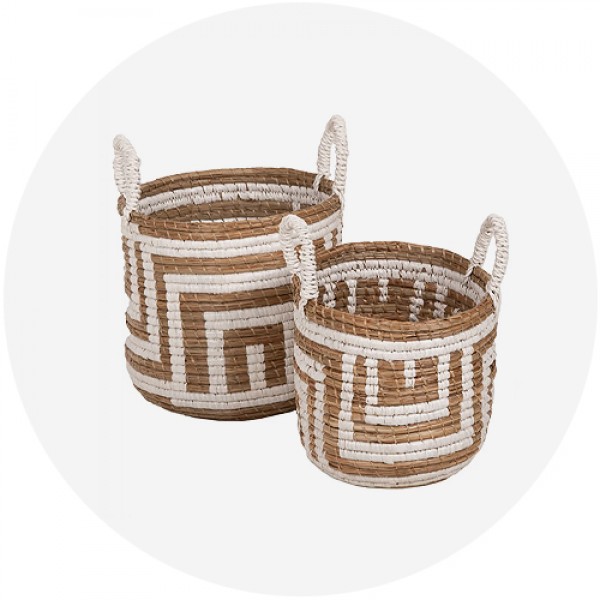 Καλάθια Αποθήκευσης & Διακόσμησης – Ψάθα, Bamboo & Υφασματικά