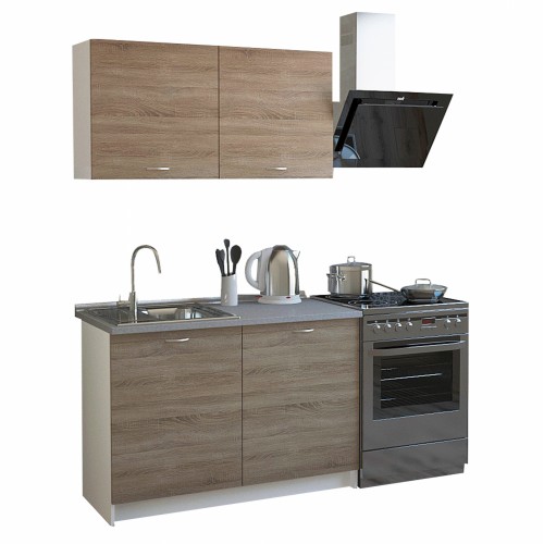 ΣΥΝΘΕΣΗ ΚΟΥΖΙΝΑΣ BLAINE ΜΕΛΑΜΙΝΗ SONAMA-ΛΕΥΚΟ HM2439 120x46-29,2εκ.