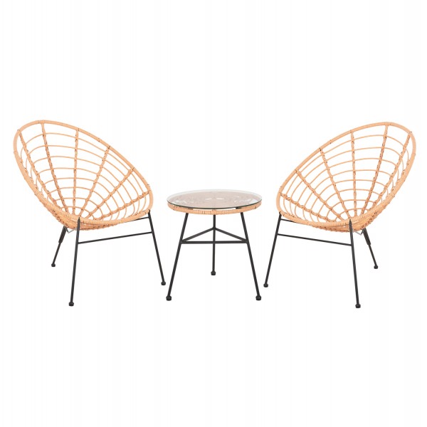 ΣΕΤ ΕΞΩΤΕΡΙΚΟΥ ΧΩΡΟΥ 3ΤΜΧ ALLEGRA HM21047.11 ΜΠΕΖ ΣΥΝΘ.RATTAN-ΜΕΤΑΛΛΟ ...