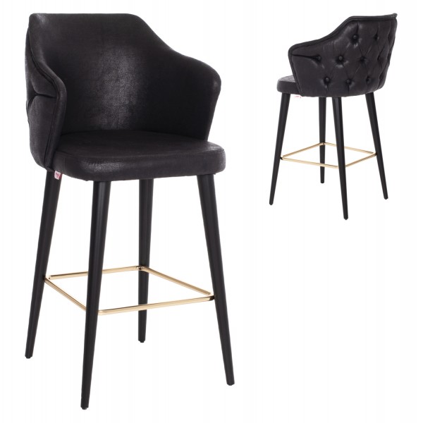 ΣΚΑΜΠΟ BAR ΕΠΑΓΓΕΛΜΑΤΙΚΟ ALONZO HM9281.14 Τ.NUBUCK ΜΑΥΡΟ ΞΥΛΙΝΟ ...