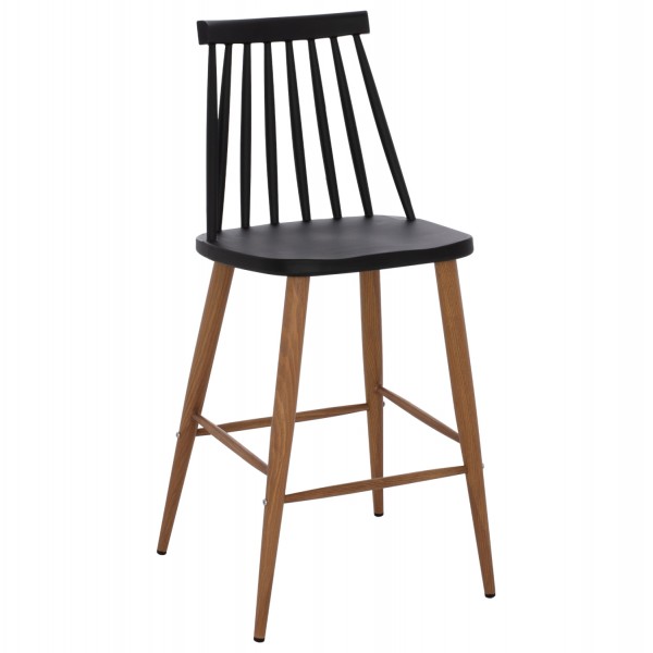 ΣΚΑΜΠΟ ΜΠΑΡ VANESSA ΜΑΥΡΟ ΜΕΣΑΙΟΥ ΥΨΟΥΣ HM9300.02 43x45x97Υεκ.