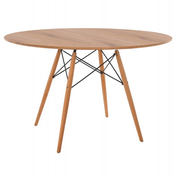 ΤΡΑΠΕΖΙ MINIMAL ΣΤΡΟΓΓΥΛΟ HM8454.04 MDF ΣΕ ΦΥΣΙΚΟ-ΠΟΔΙΑ ΟΞΙΑΣ ΣΕ ΦΥΣΙΚΟ ...