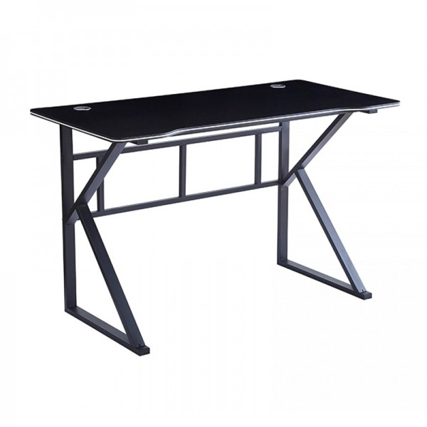 ΓΡΑΦΕΙΟ 120X60X75εκ.ΜΑΥΡΟ MDF/ΜΑΥΡΟ ΜΕΤΑΛΛΙΚΟ